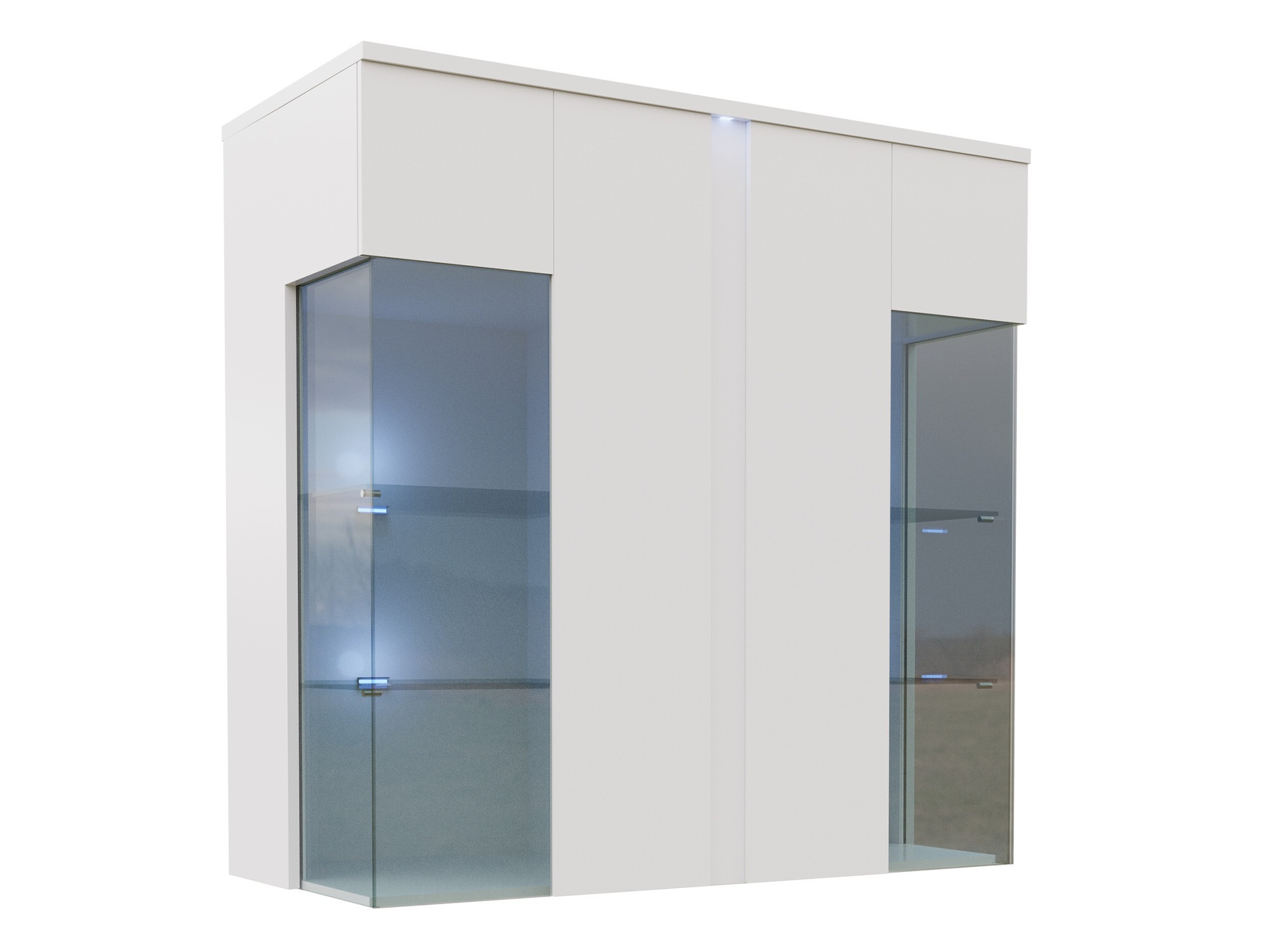 Fali vitrin Nashville B104 (Fehér + Fényes fehér) - Nappali bútorok ...