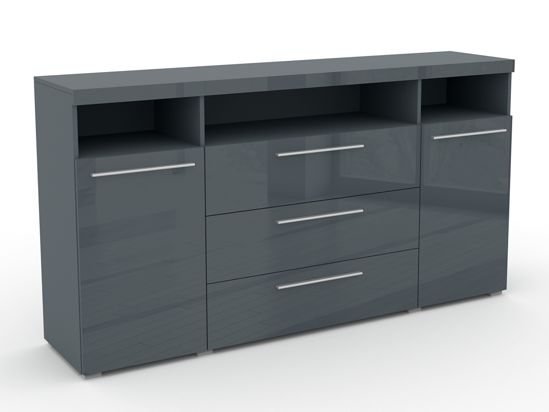 Komód Austin AF104 (Szürke + Fényes szürke) - Nappali bútorok | Butor1.hu